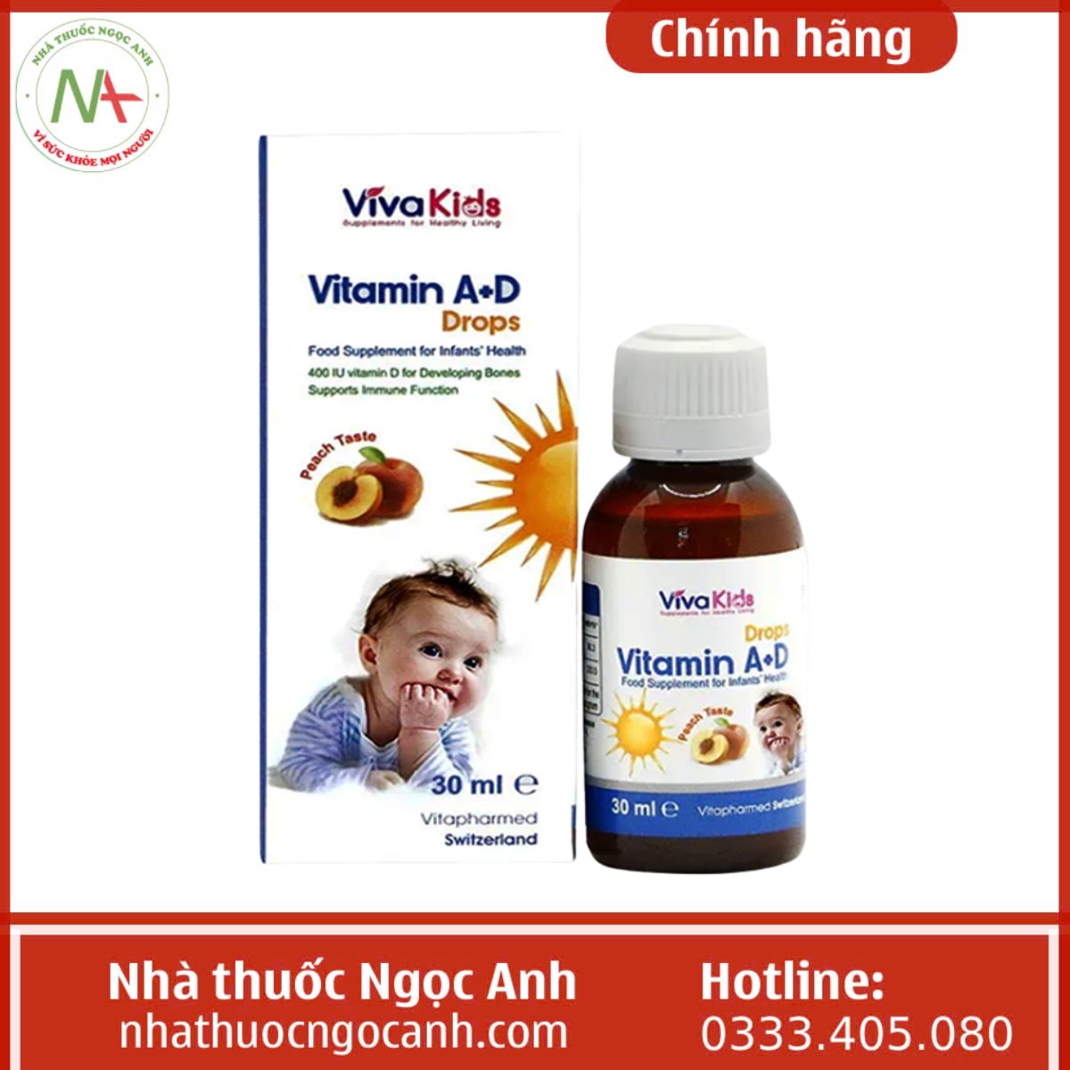 VivaKids Vitamin A+D Drops giá bao nhiêu, mua ở nhà thuốc nào uy tín?