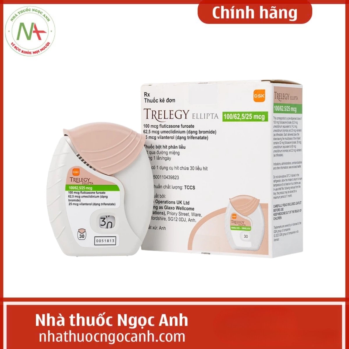 Thuốc Trelegy Ellipta 100/62,5/25 mcg có tác dụng gì? Mua ở đâu?