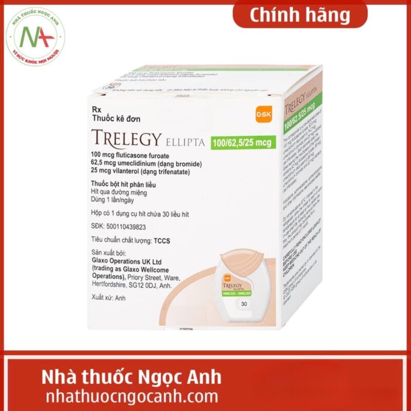 Thuốc Trelegy Ellipta 100/62,5/25 mcg có tác dụng gì? Mua ở đâu?