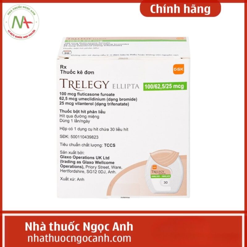 Thuốc Trelegy Ellipta 100/62,5/25 mcg có tác dụng gì? Mua ở đâu?