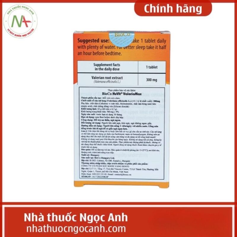 BioCo Huvit Valeria Max (Nữ lang) có tác dụng gì? Mua ở đâu?