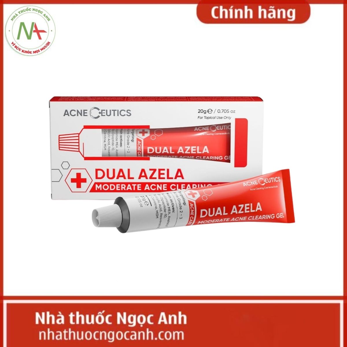 Gel Mụn Dual Azela Moderate Acne Clearing có tốt không, giá bao nhiêu