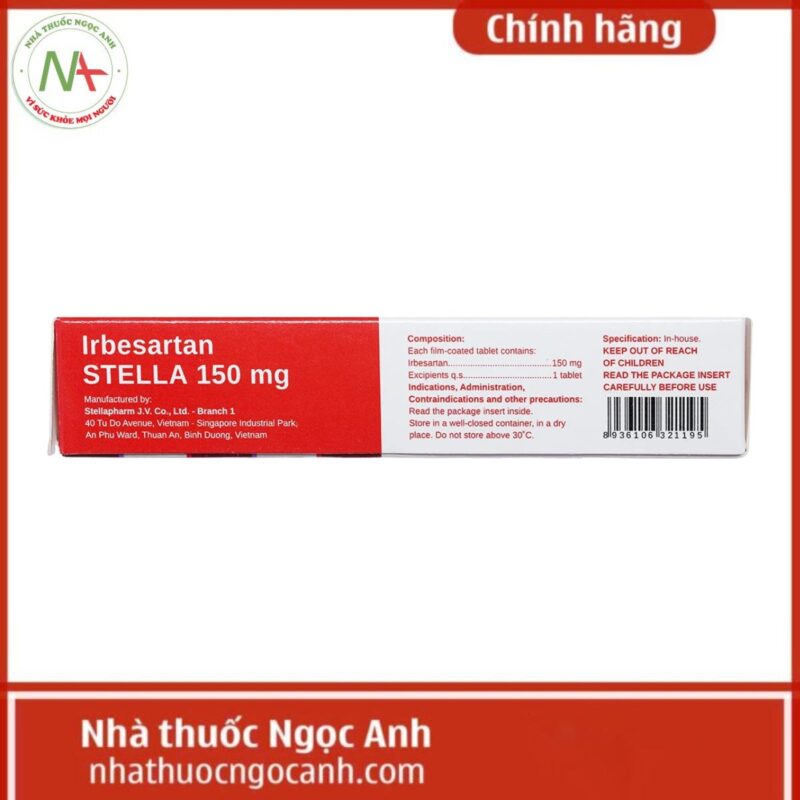 Thuốc Irbesartan Stella 150mg là thuốc gì, có tác dụng gì, giá bao nhiêu?