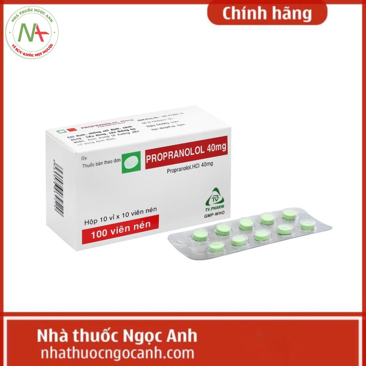 Thuốc Propranolol 40mg TV.Pharm là thuốc gì, có tác dụng gì?