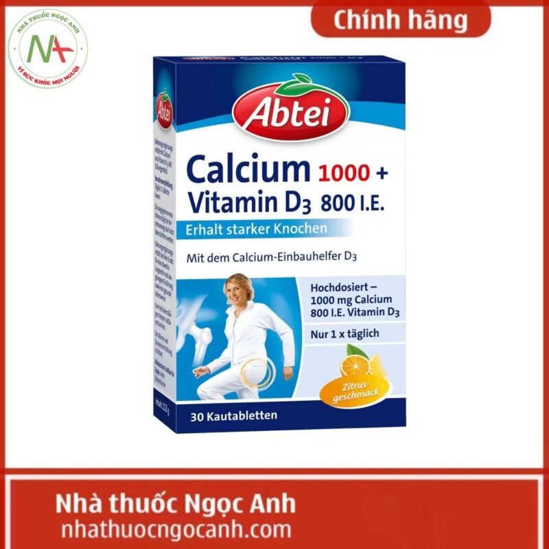 Abtei Calcium 1000+Vitamin D3 800 I.E. có tốt không, giá bao nhiêu?