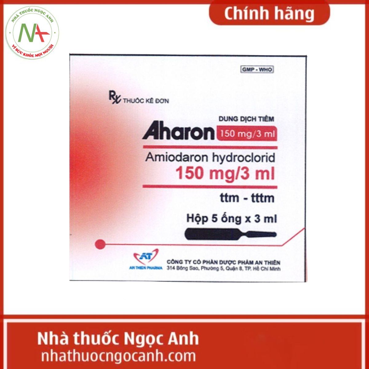 Thuốc Aharon 150mg/3ml (Amiodaron) là thuốc gì, có tác dụng gì?