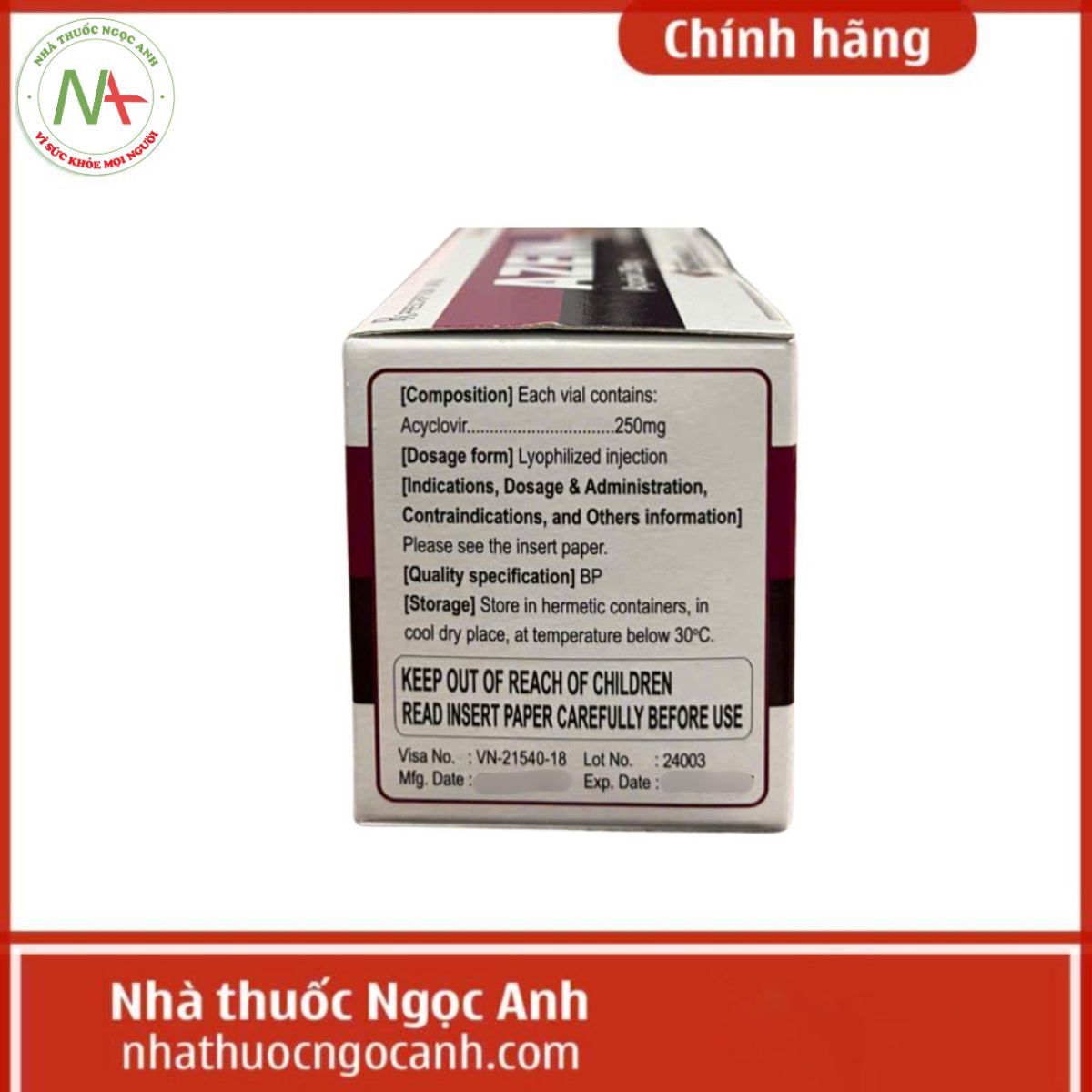 Thuốc Azein Inj. 250mg (Acyclovir) là thuốc gì, có tác dụng gì?