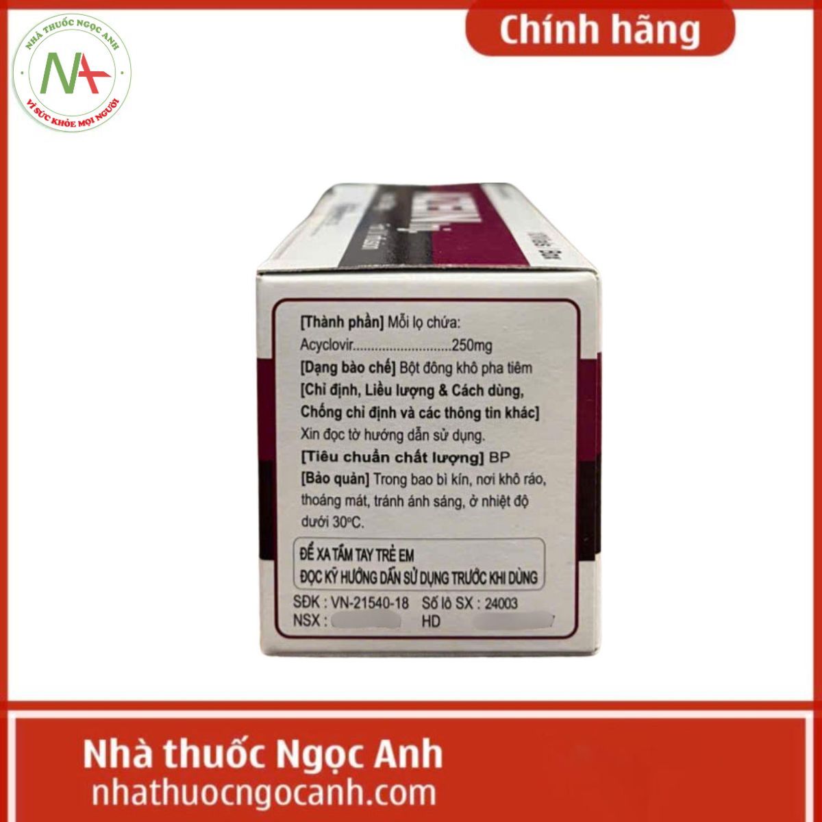 Thuốc Azein Inj. 250mg (Acyclovir) là thuốc gì, có tác dụng gì?
