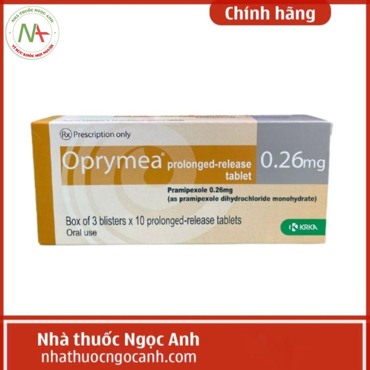Thuốc Oprymea Prolonged-release tablet 0.26mg (Pramipexol) là thuốc gì?