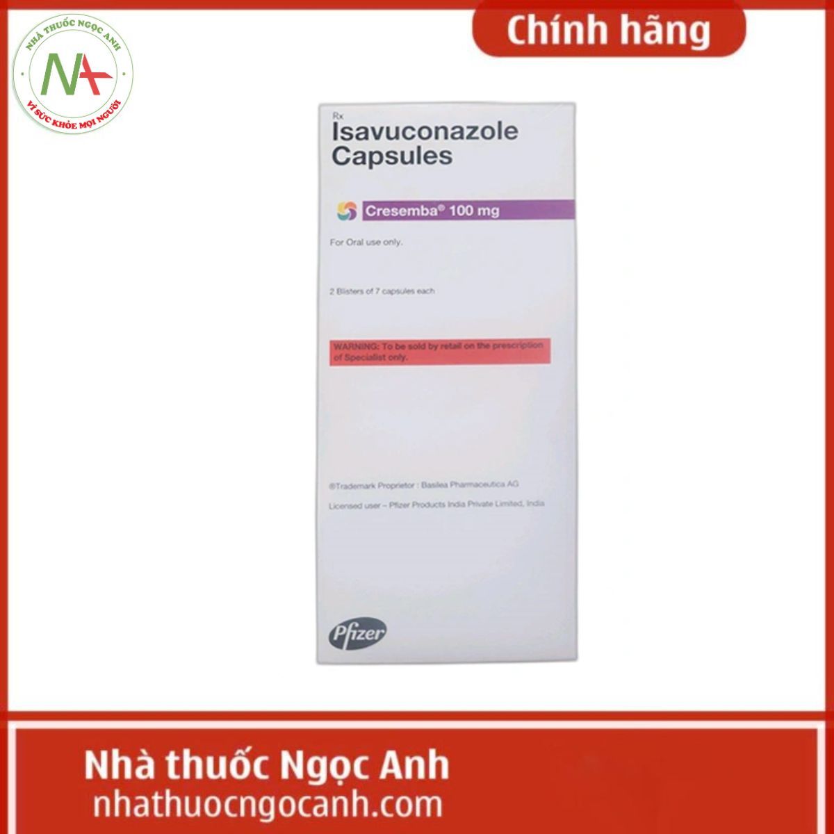Thuốc Cresemba 100mg (Isavuconazole) là thuốc gì, có tác dụng gì?